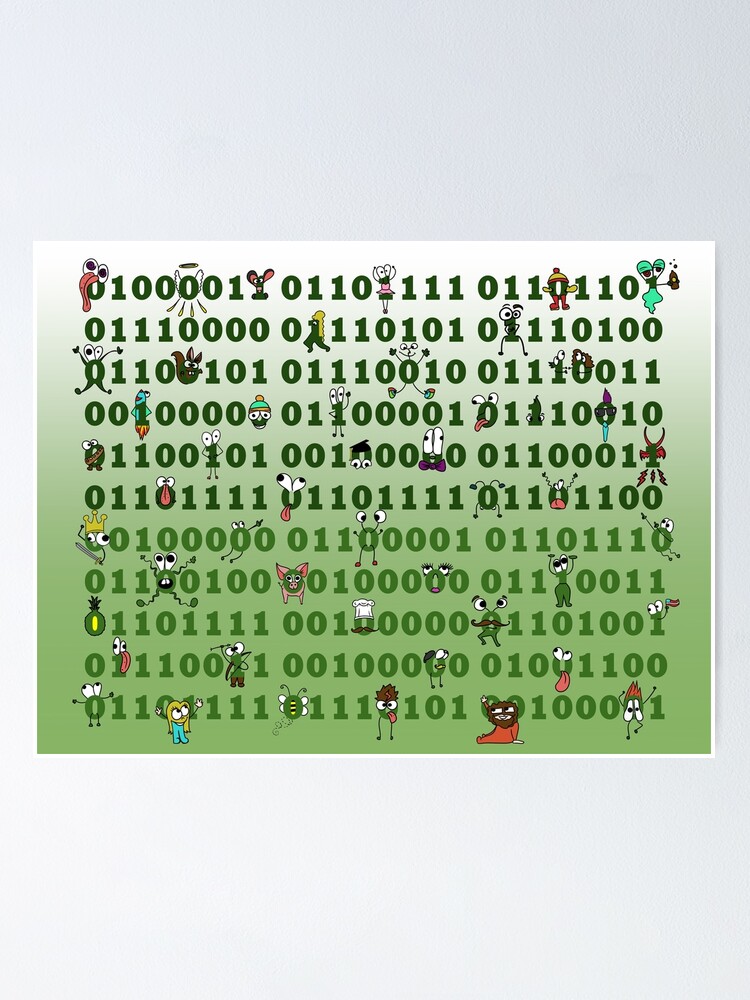 "Binary Doodle" Poster by DinkumDoodles | Redbubble