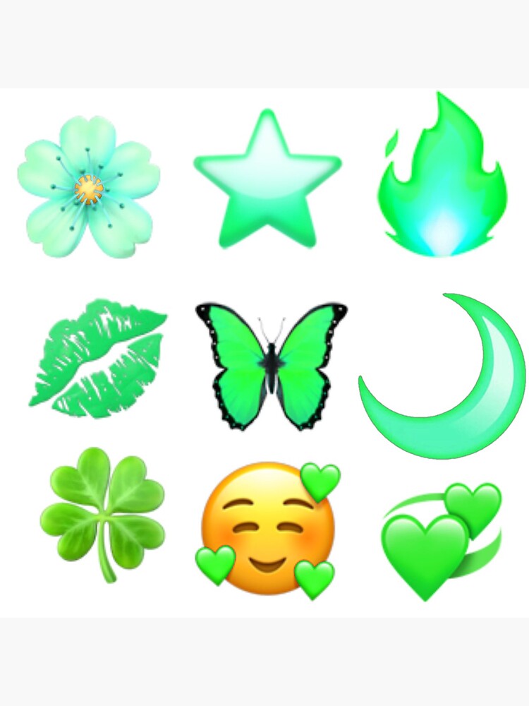Pegatina «emojis de color verde» de romanticlown | Redbubble