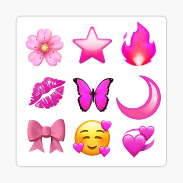 "pink colorized emojis" Sticker for Sale by romanticlown | Redbubble