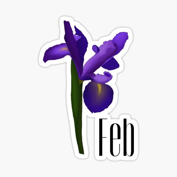 "Birth flower- February" Sticker for Sale by rblaze | Redbubble