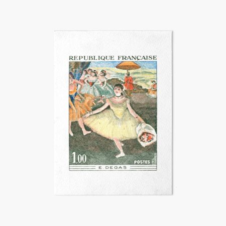 "1970 FRANCE Edgar Degas Ballet Dancer Postage Stamp" Art Board Print ...