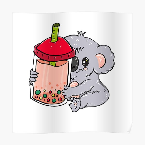 "Kawaii Koala Boba" Poster by JoeyJuddDesigns | Redbubble