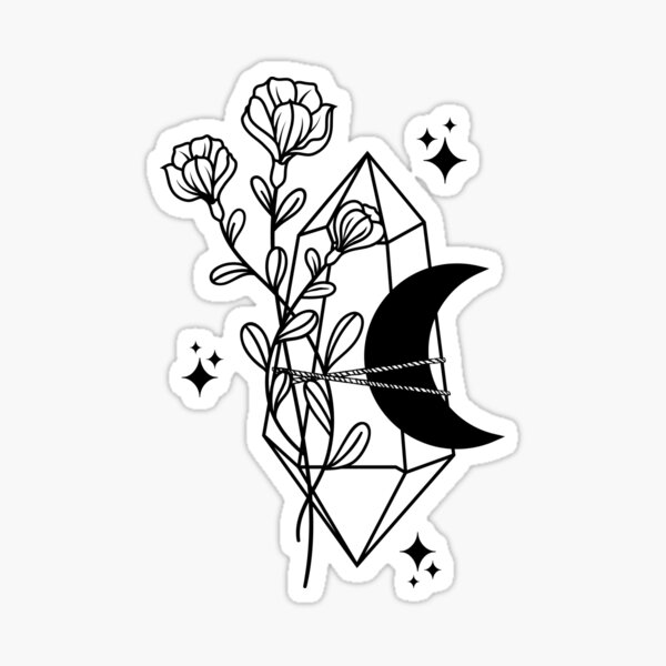 "Moon Crystal Flower Bundle" Sticker for Sale by RachelMcEwanArt ...