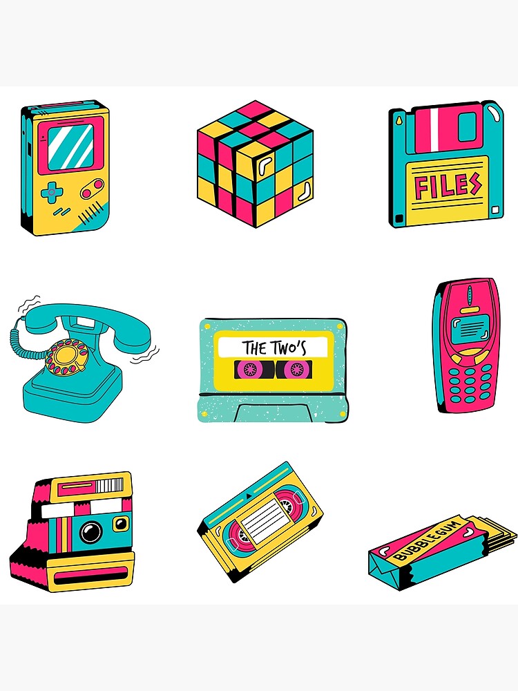 "Colorful Retro Sticker Pack" Poster by matmazel | Redbubble
