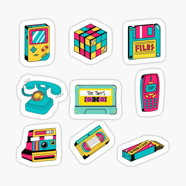 "Colorful Retro Sticker Pack" Sticker for Sale by matmazel | Redbubble