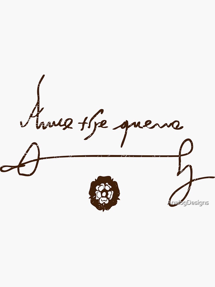 "Anne Boleyn Signature Design" Sticker for Sale by AnalogDesigns ...