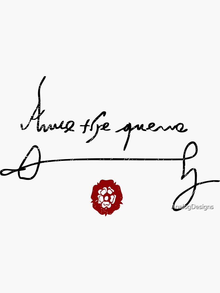 "Anne Boleyn Signature Design" Sticker for Sale by AnalogDesigns ...