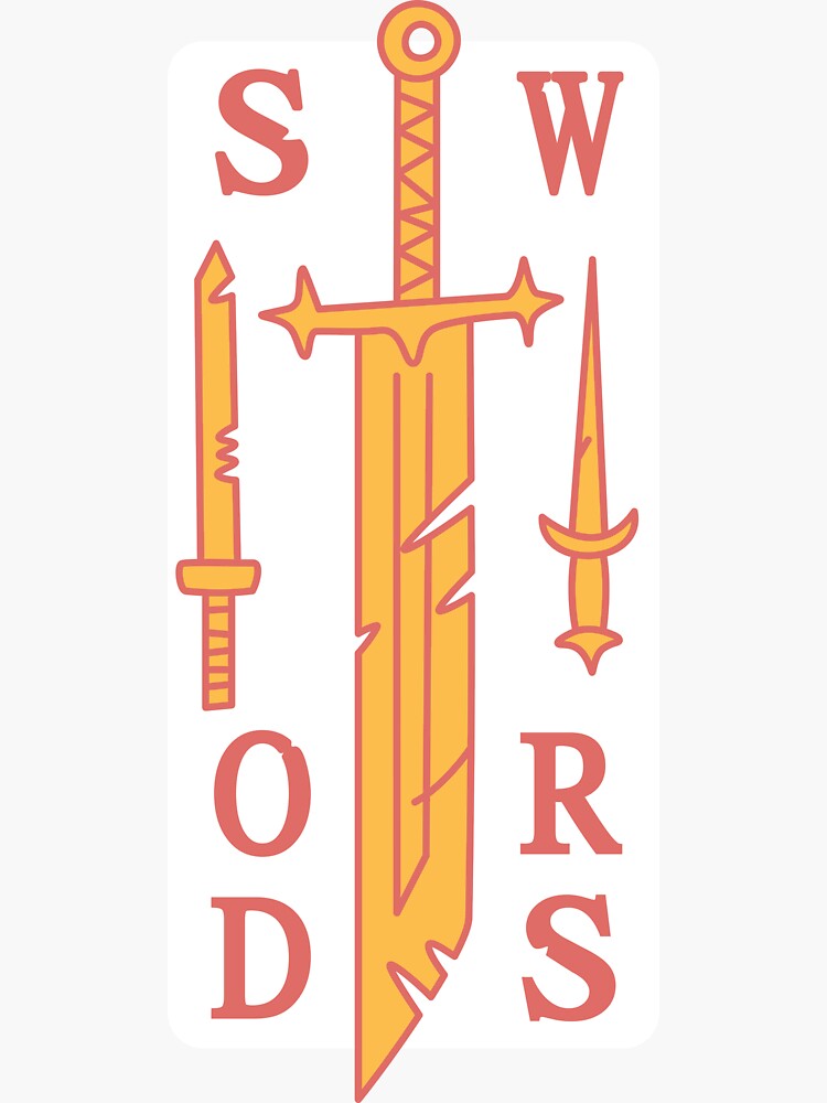 "SWORDS sticker Gold" Sticker for Sale by WeFourCrows | Redbubble