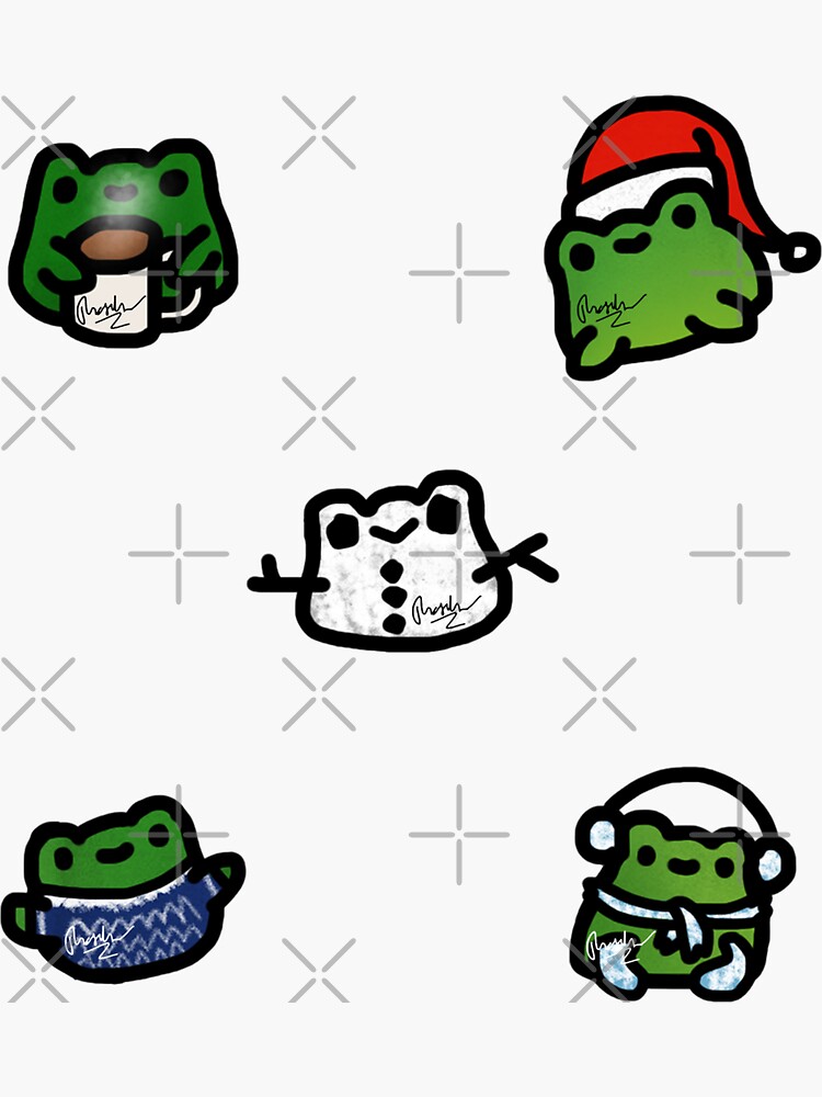 "Christmas Frogs Doodle" Sticker for Sale by tdoodles | Redbubble