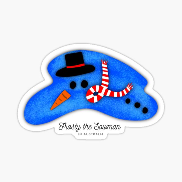 "Frosty the Snowman in Australia" Sticker for Sale by geekofcrochet ...