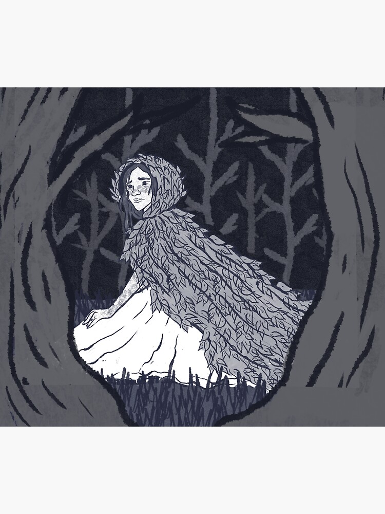 "Girl in Cloak Resting in the Woods " Sticker for Sale by MikaylaKB ...