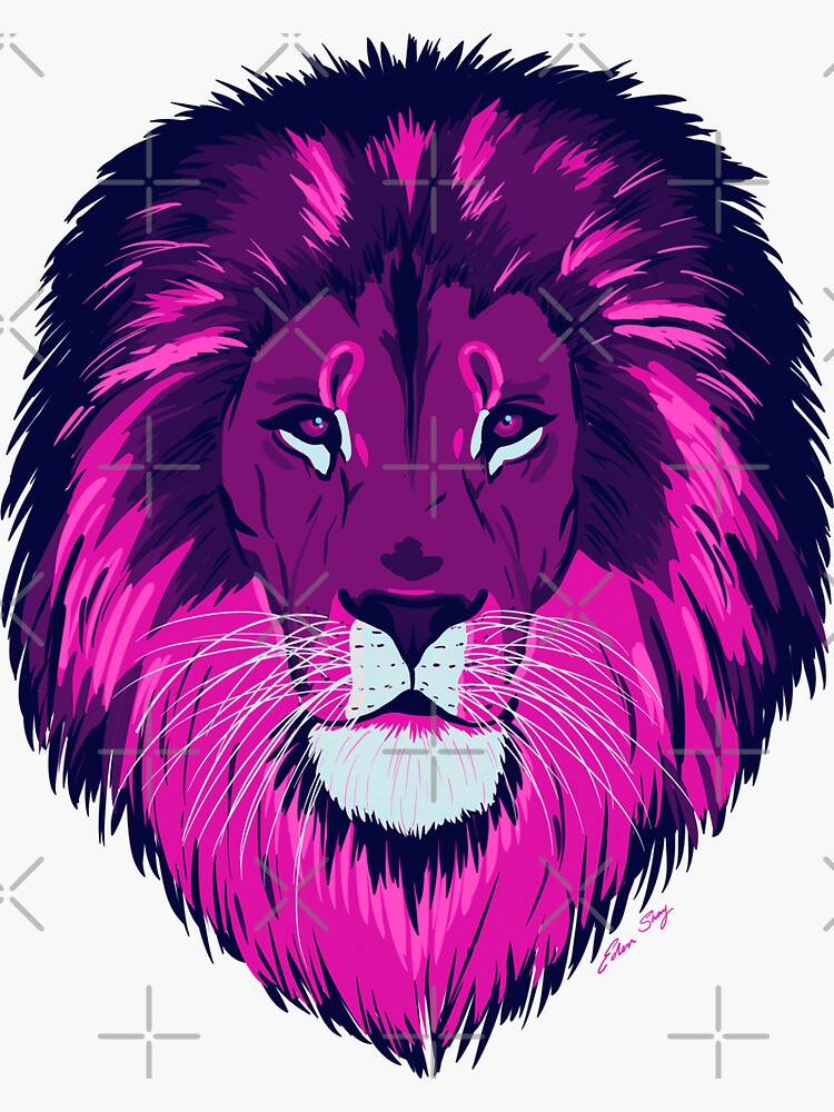 "Purple Lion" Sticker for Sale by EdenEtc | Redbubble