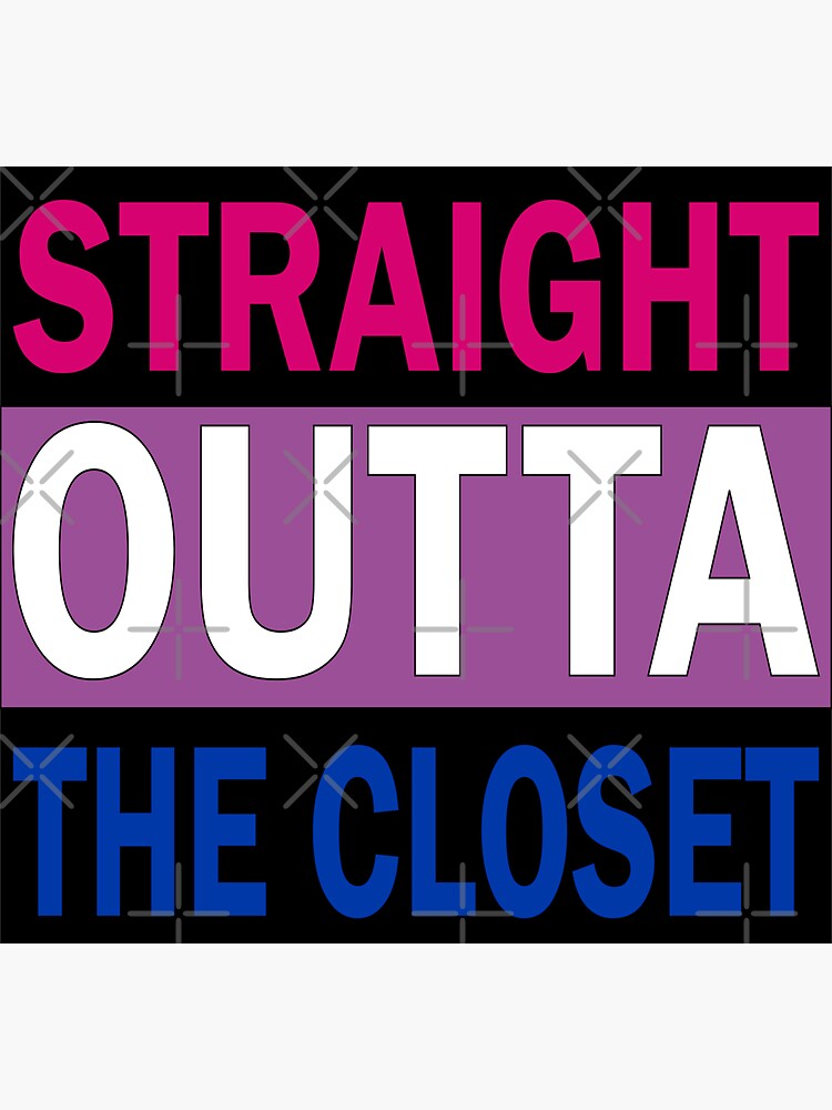 "Straight Outta the Closet Bi Pride" Sticker for Sale by Yyair-Raven ...