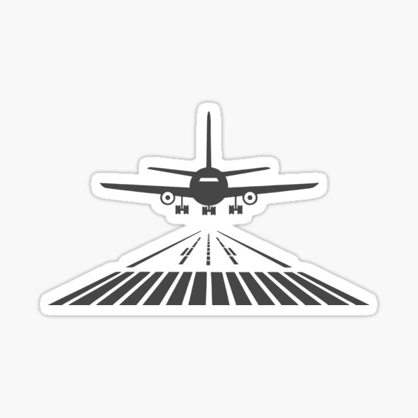"Airplane Taking Off Runway" Sticker for Sale by aviationteees | Redbubble