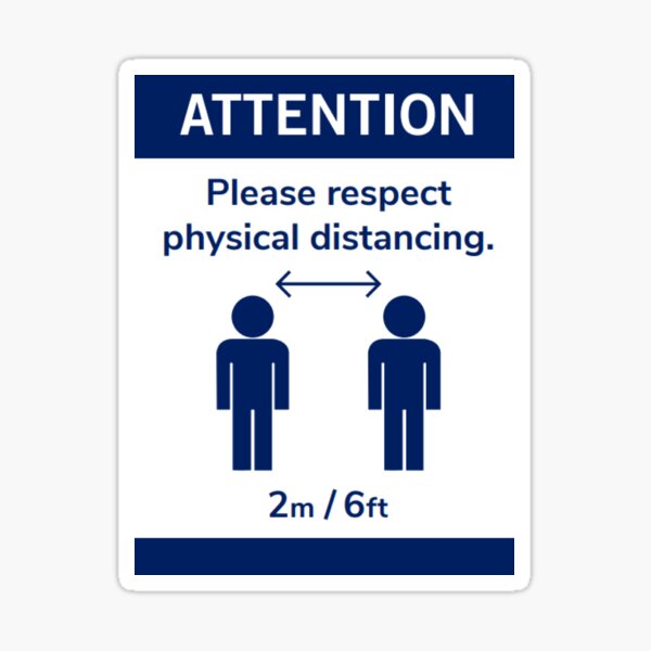 "Corona Virus Covid-19 Social/Physical distancing sign Design" Sticker ...