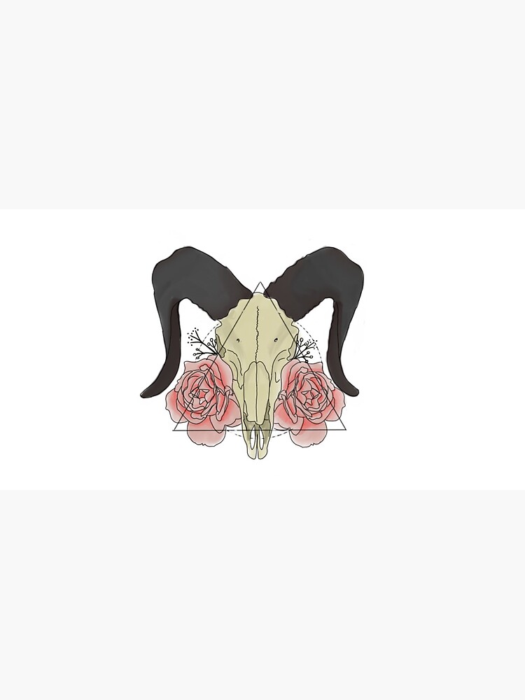 "ram and roses" Sticker by brimaart | Redbubble