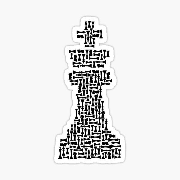 "Black Chess King Piece Mosaic" Sticker by GrandeDuc | Redbubble
