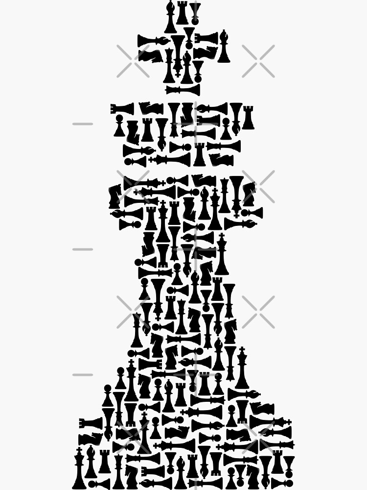 "White Chess King Piece Mosaic" Sticker by GrandeDuc | Redbubble