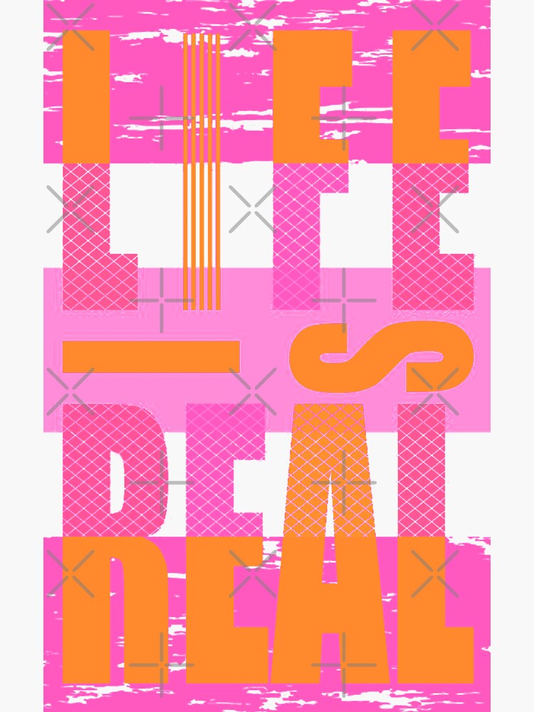 "Life is real Lettering typography text arts quotes" Sticker for Sale ...