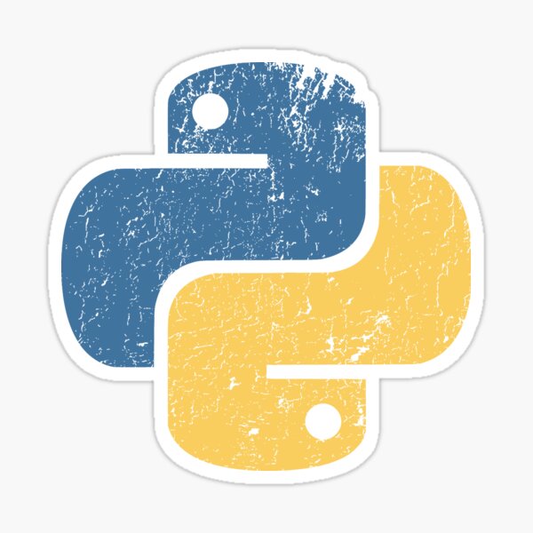 "Distressed Python Logo for Engineers & Software Developers" Sticker ...