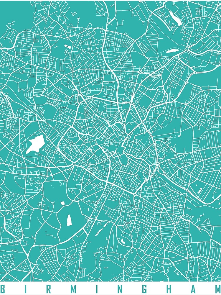 "Birmingham map turquoise" Poster by mapsart | Redbubble