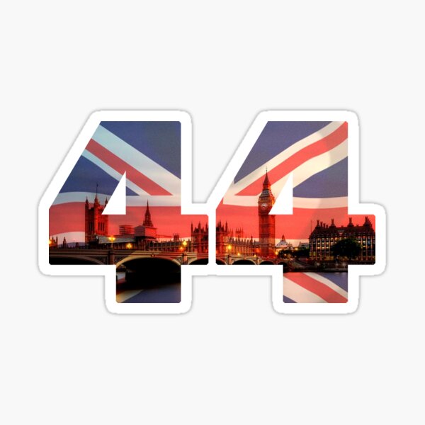 "Hamilton UK 44" Sticker by IgaBarClay | Redbubble
