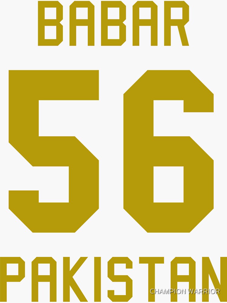 "Babar Azam | 56 | Pakistan Cricket Jersey" Sticker by championwarrior ...