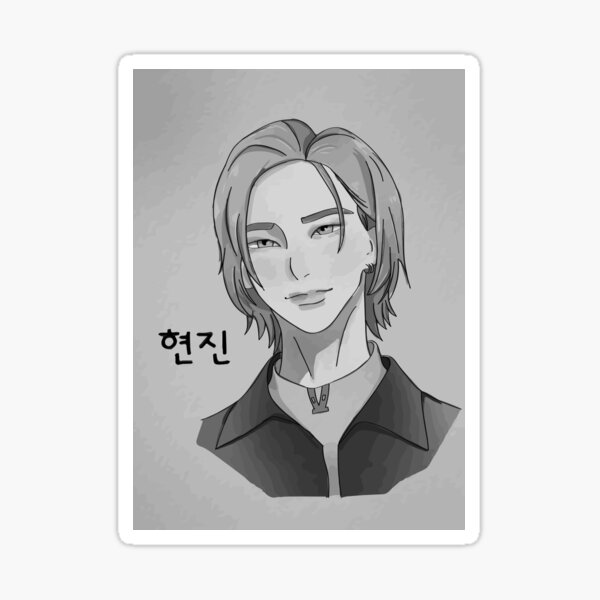 "Hyunjin" Sticker for Sale by Angel-Boba | Redbubble