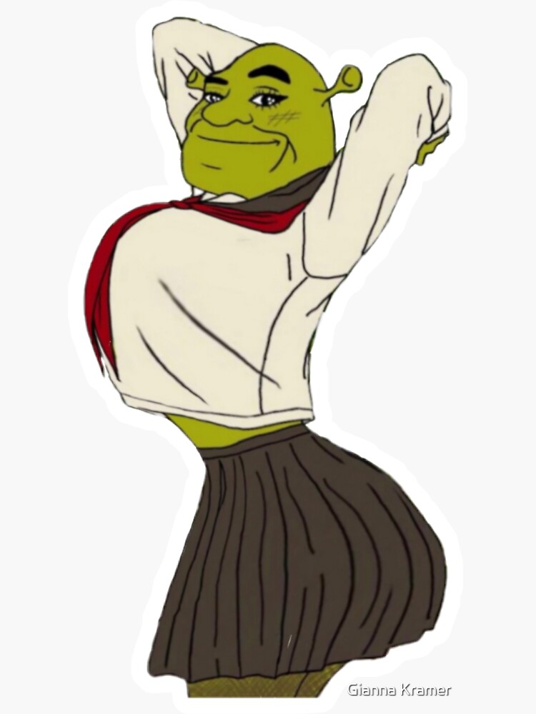"shrexy school girl shrek sticker" Sticker for Sale by wcnderwoo ...