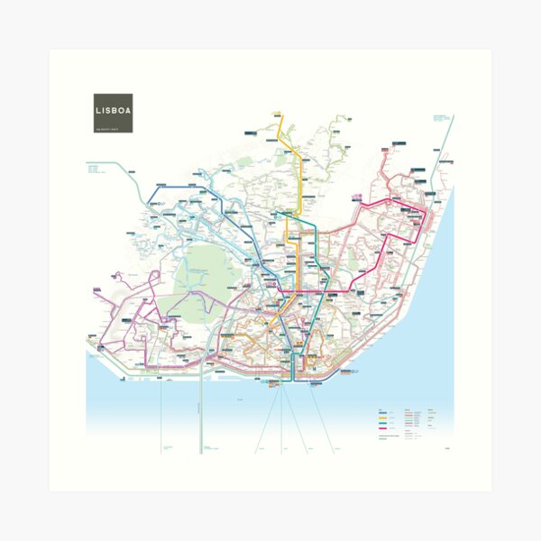 "Lisbon Metro and Bus Map" Art Print for Sale by jugcerovic | Redbubble