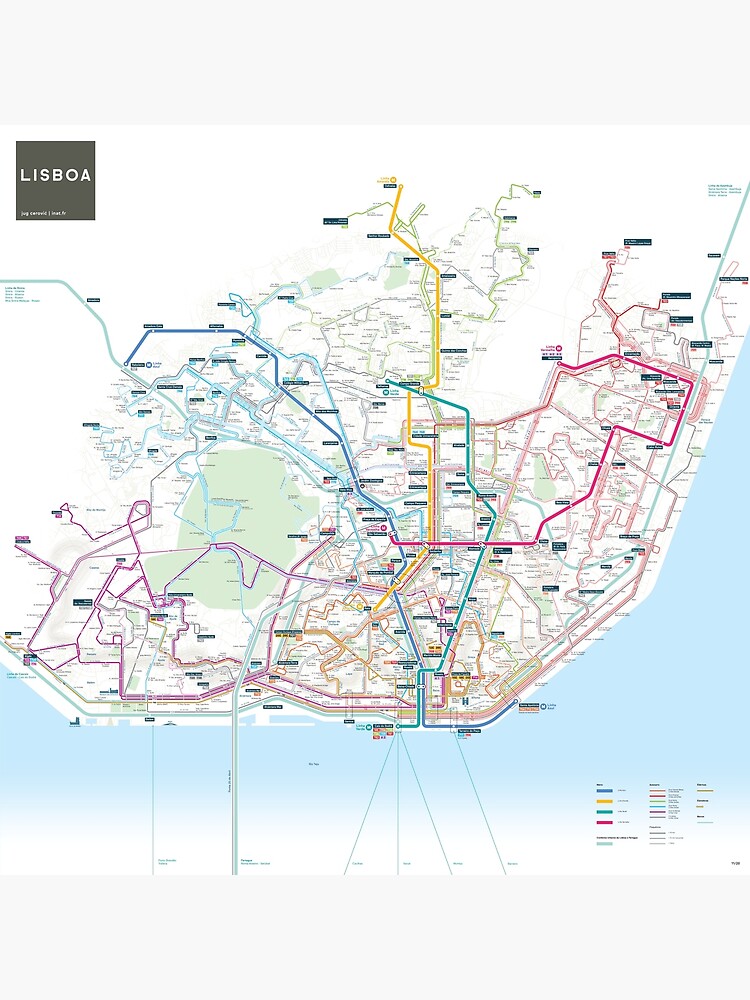 "Lisbon Metro and Bus Map" Art Print for Sale by jugcerovic | Redbubble