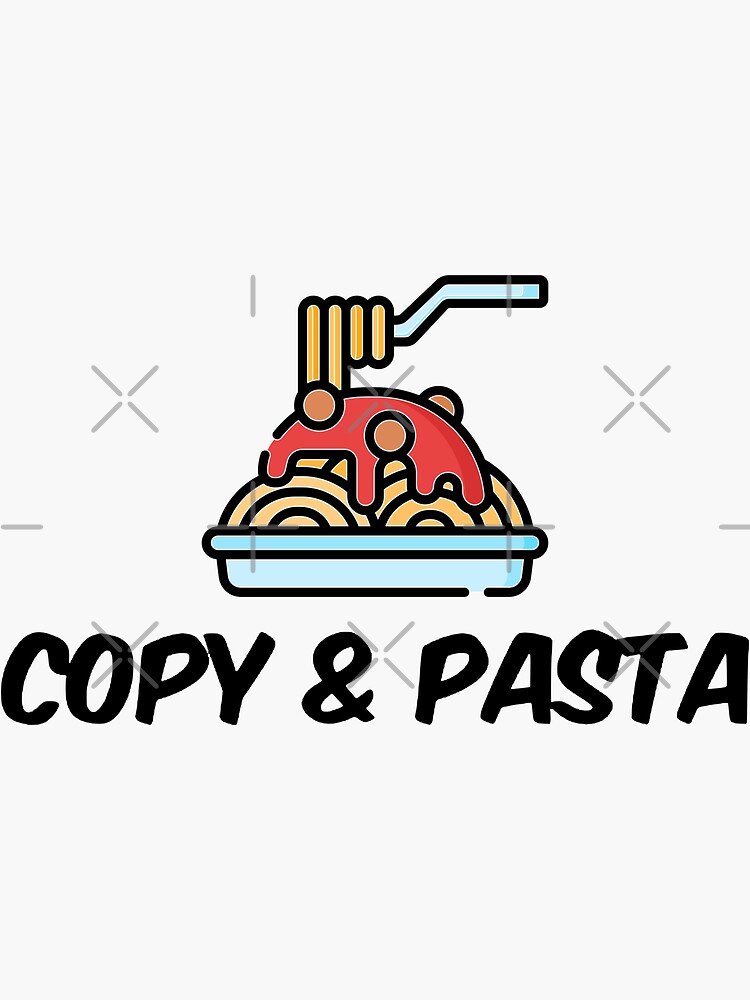 "Copy & Pasta (color black)" Sticker for Sale by Stornu2Ruedas | Redbubble