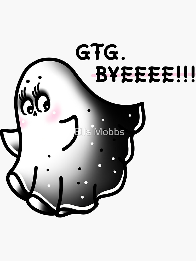 "Awkward Halloween Ghost Cute Traditional Flash Tattoo" Sticker for ...