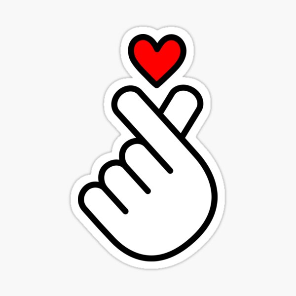 Sticker « K Pop, Coeur, Kpop, Symbole, K-pop Main, Doigts, J'aime ...