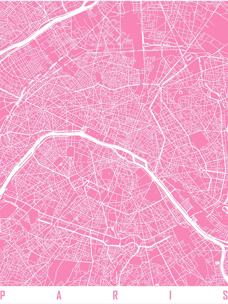 "Paris map pink" Sticker for Sale by mapsart | Redbubble