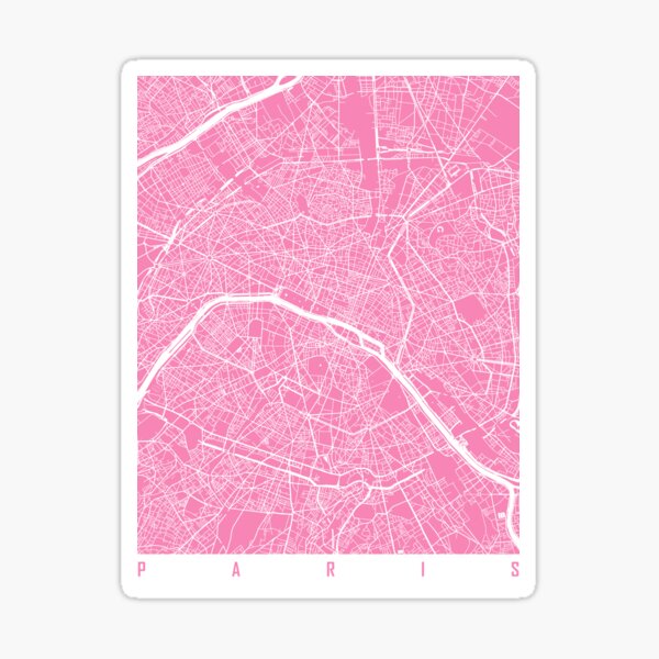 "Paris map pink" Sticker for Sale by mapsart | Redbubble