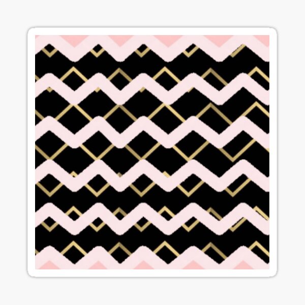 "Black pink golden chevron" Sticker for Sale by Rritu | Redbubble