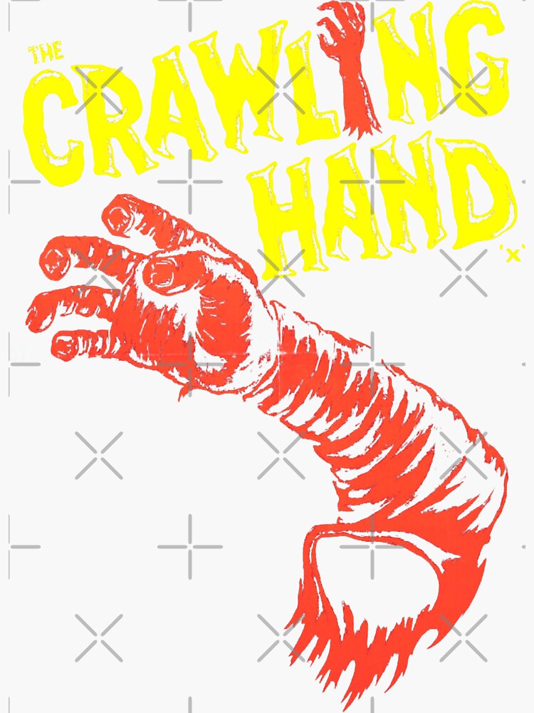 "Crawling hand title" Sticker for Sale by GuitarManArts | Redbubble