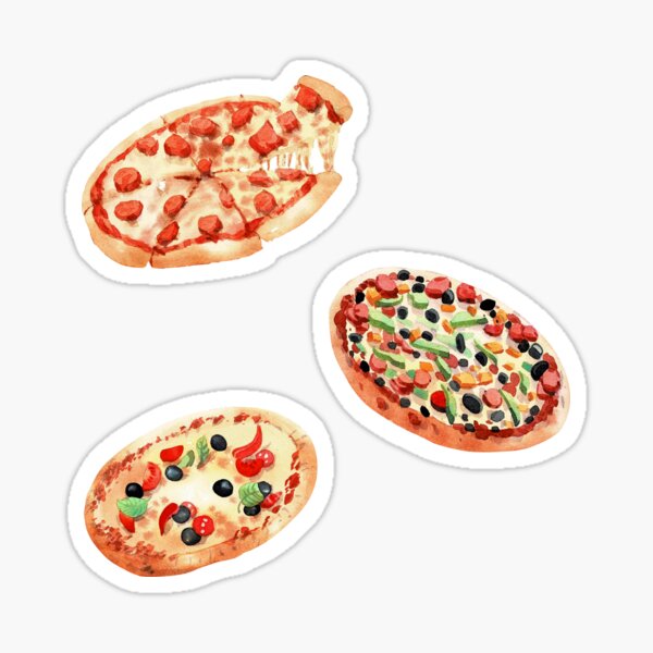 "Assorted Whole Pizzas" Sticker by NiftyTrinket | Redbubble