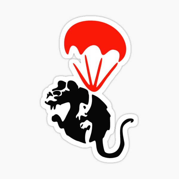 "Parachute Rat Red" Sticker for Sale by WE-ARE-BANKSY | Redbubble