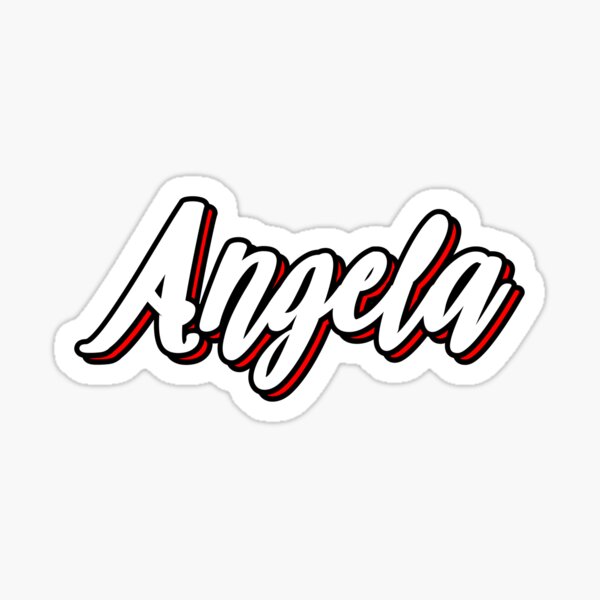 Pegatina con la obra «Angela nombre - diseño de letras a mano» de ...