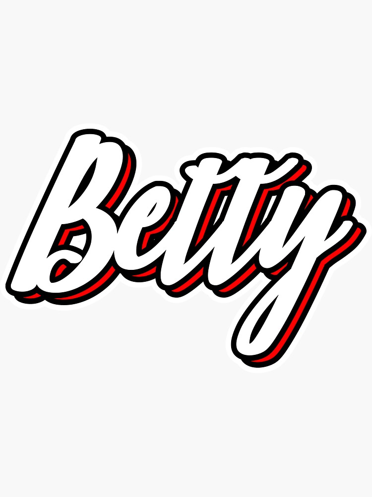 "Betty first name - hand lettering design" Sticker by sulies | Redbubble