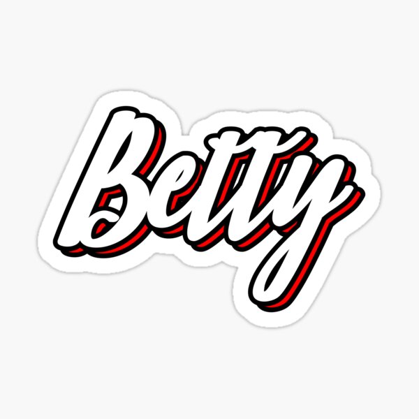 "Betty first name - hand lettering design" Sticker by sulies | Redbubble