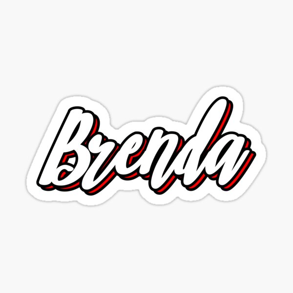 "Brenda first name - hand lettering design" Sticker by sulies | Redbubble