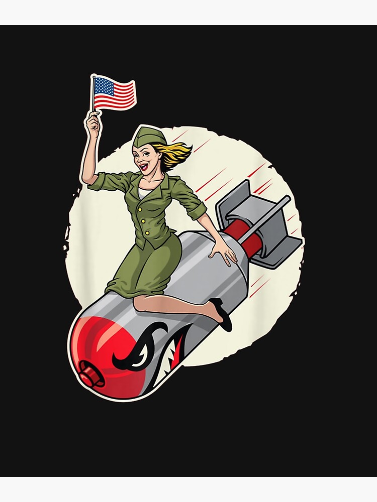 Póster «Camiseta Vintage Pin Up Girl Bomber Girl Riding Bomb» de tc4pj1 ...