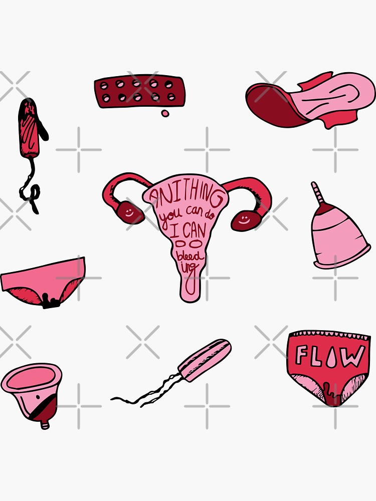 "Menstruation Sticker Pack" Sticker by 21ayh | Redbubble