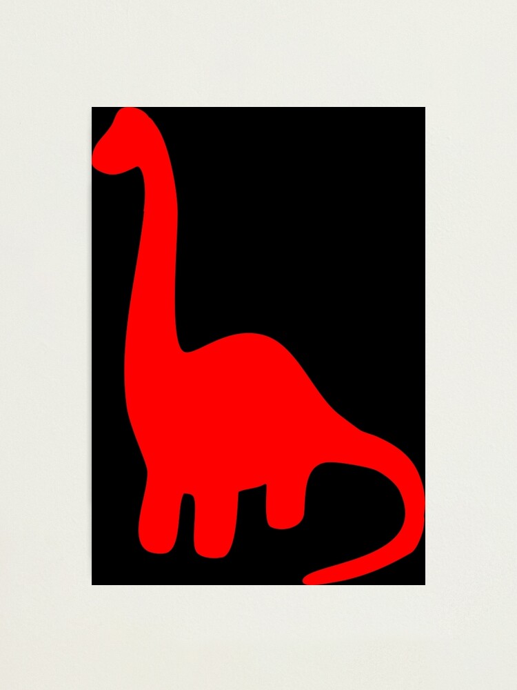 "Red Brontosaurus Brachiosaurus Silhouette" Photographic Print for Sale ...