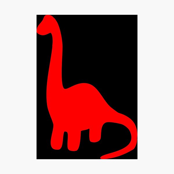 "Red Brontosaurus Brachiosaurus Silhouette" Photographic Print for Sale ...
