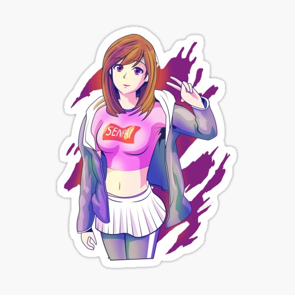 "Senpai Girl Kawaii Anime Woman" Sticker by perfectpresents | Redbubble