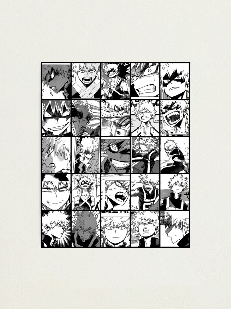 "Bakugo Katsuki- collage black and white version" Photographic Print by ...